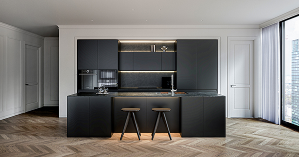 High-end apartment kitchen cabinets | Urban A1 | Truong Thang